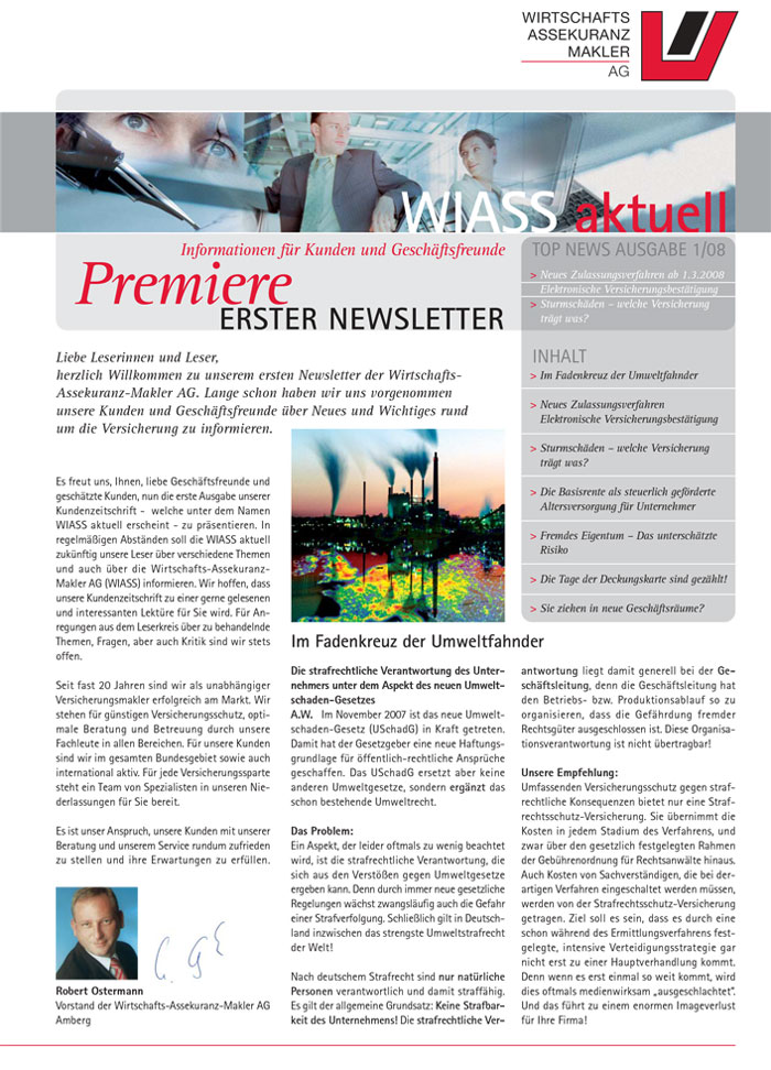 Premiere: Erster Newsletter der WIASS | Neues Zulassungsverfahren ab ...